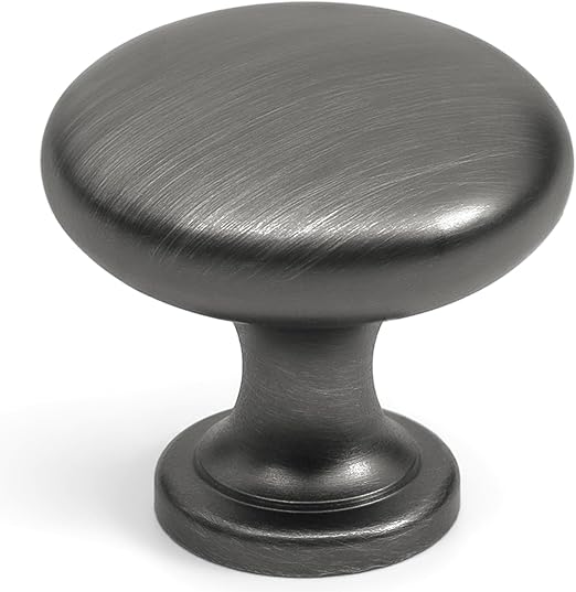 HESTIA HARDWARE 5 Pack | Antique Silver Round Knob | Brushed Pewter ...