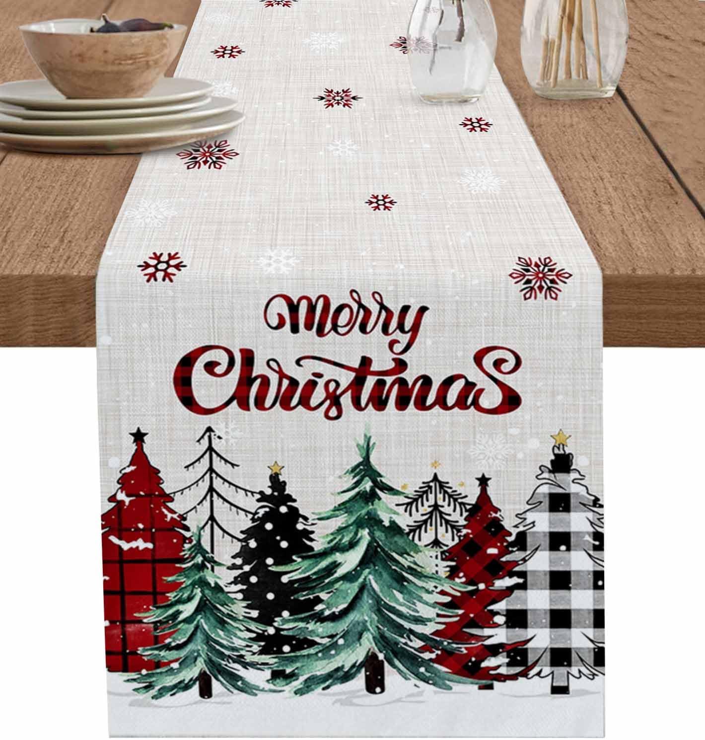 Amazon.com: Christmas Tree Table Runner Dresser Scarves, Winter ...