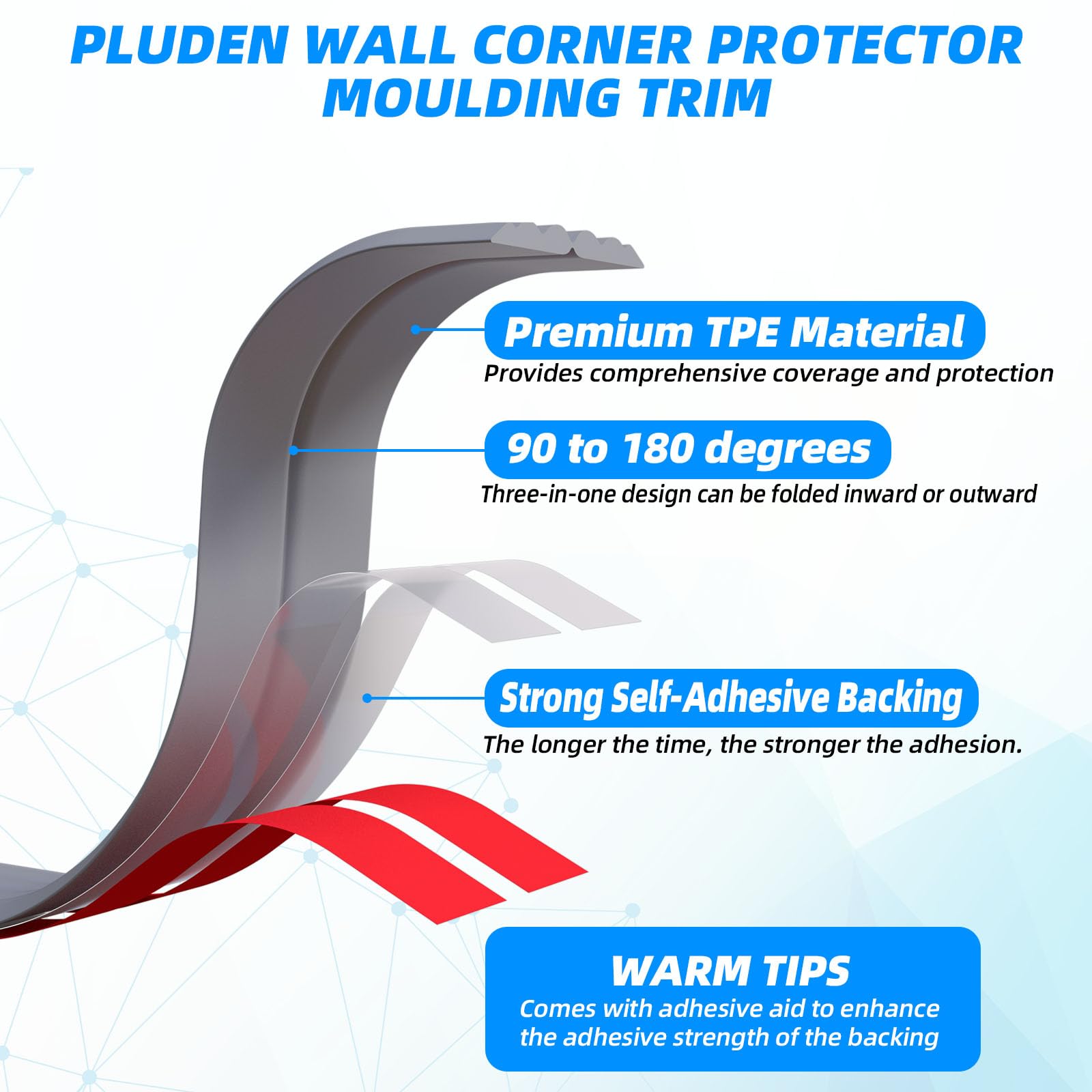 Snapklik.com : 20FT Flexible Wall Corner Protector Moulding Trim, Peel ...