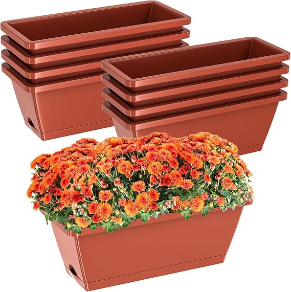 Amazon.com : Tectsia 8pcs Rectangle Window Boxes Planters, 17 Inches ...