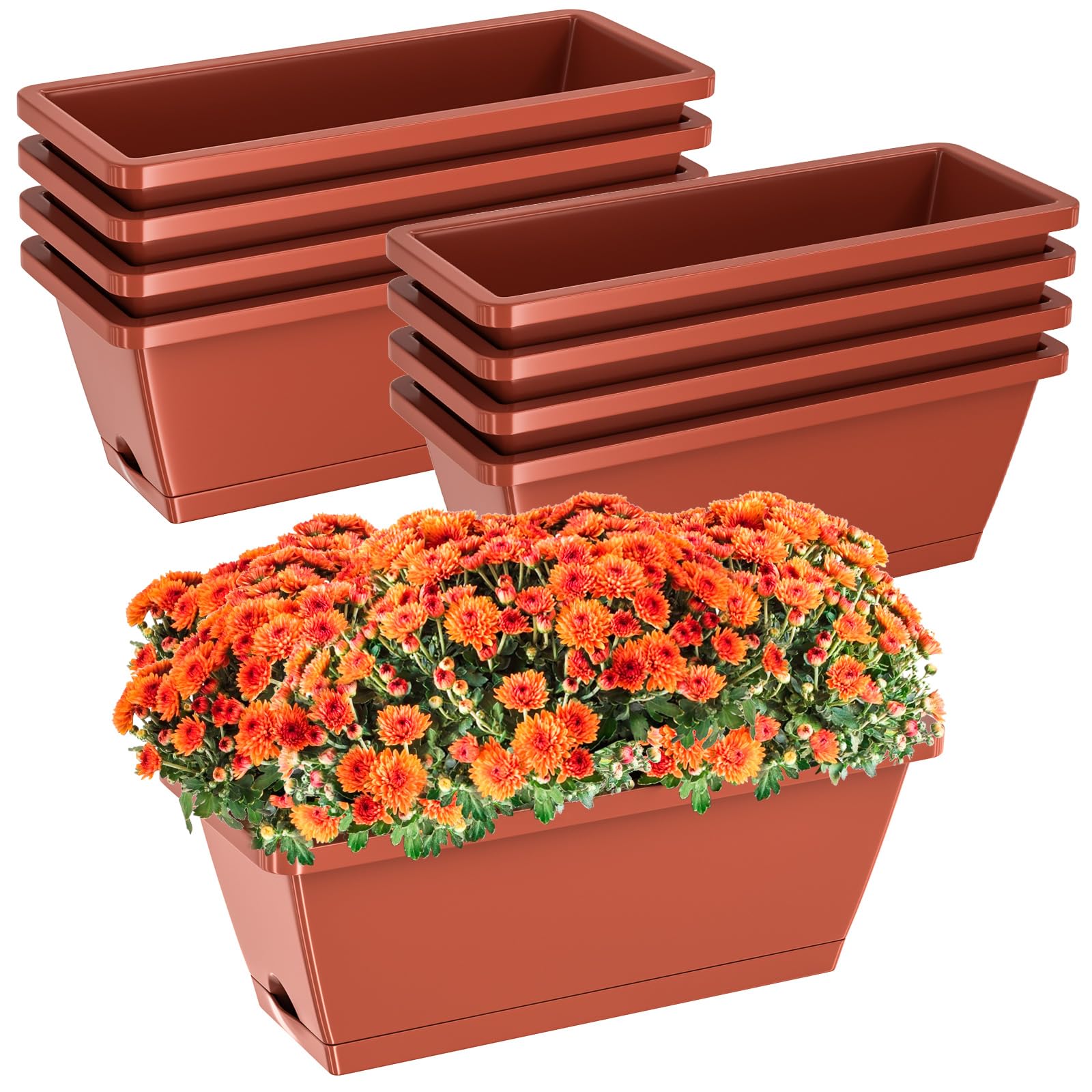 Snapklik.com : Tectsia 8pcs Rectangle Window Boxes Planters, 17 Inches ...