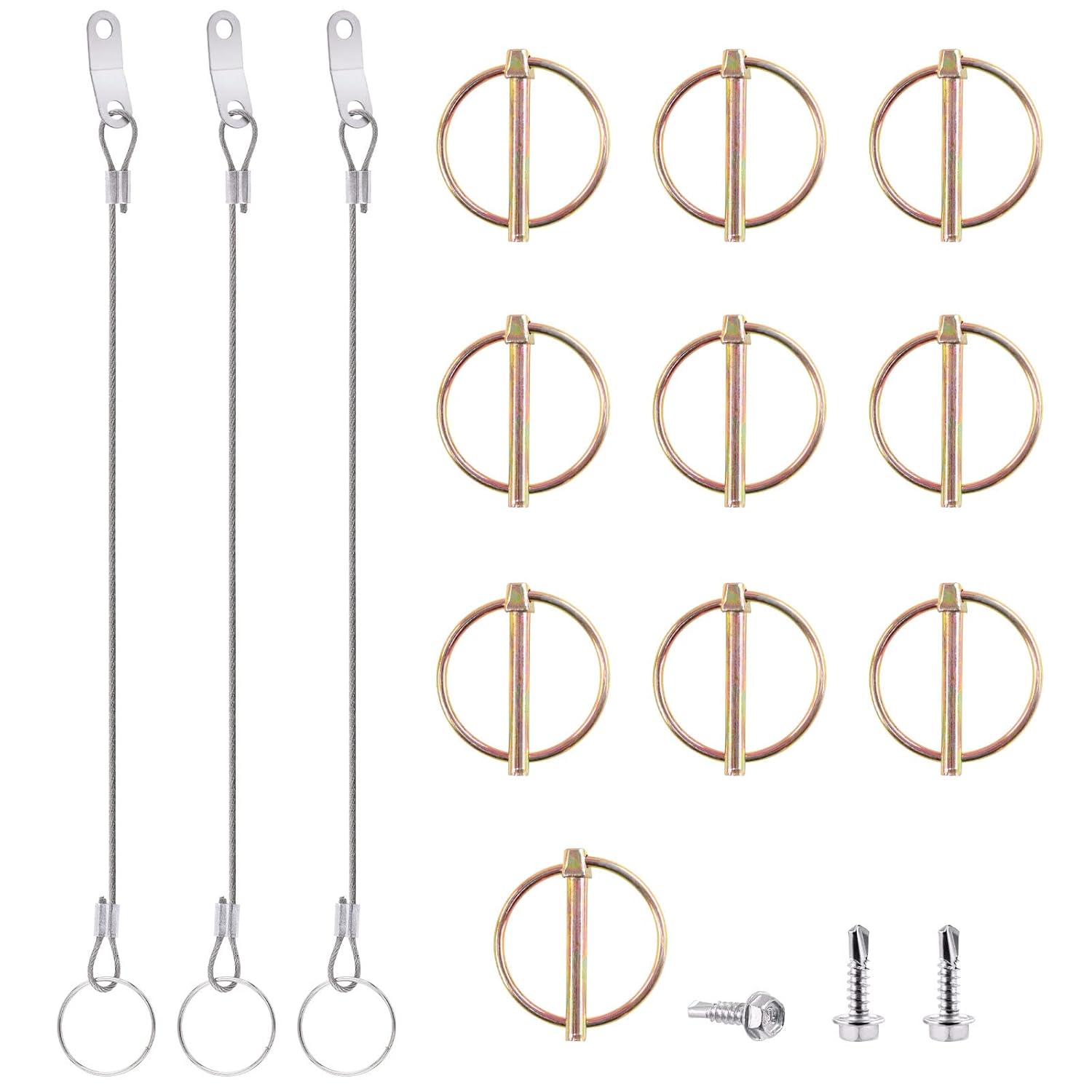 Amazon.com: Swpeet 15Pcs 1/4 x 1-3/4" Spring-Loaded Lynch Pin Linch Pin ...