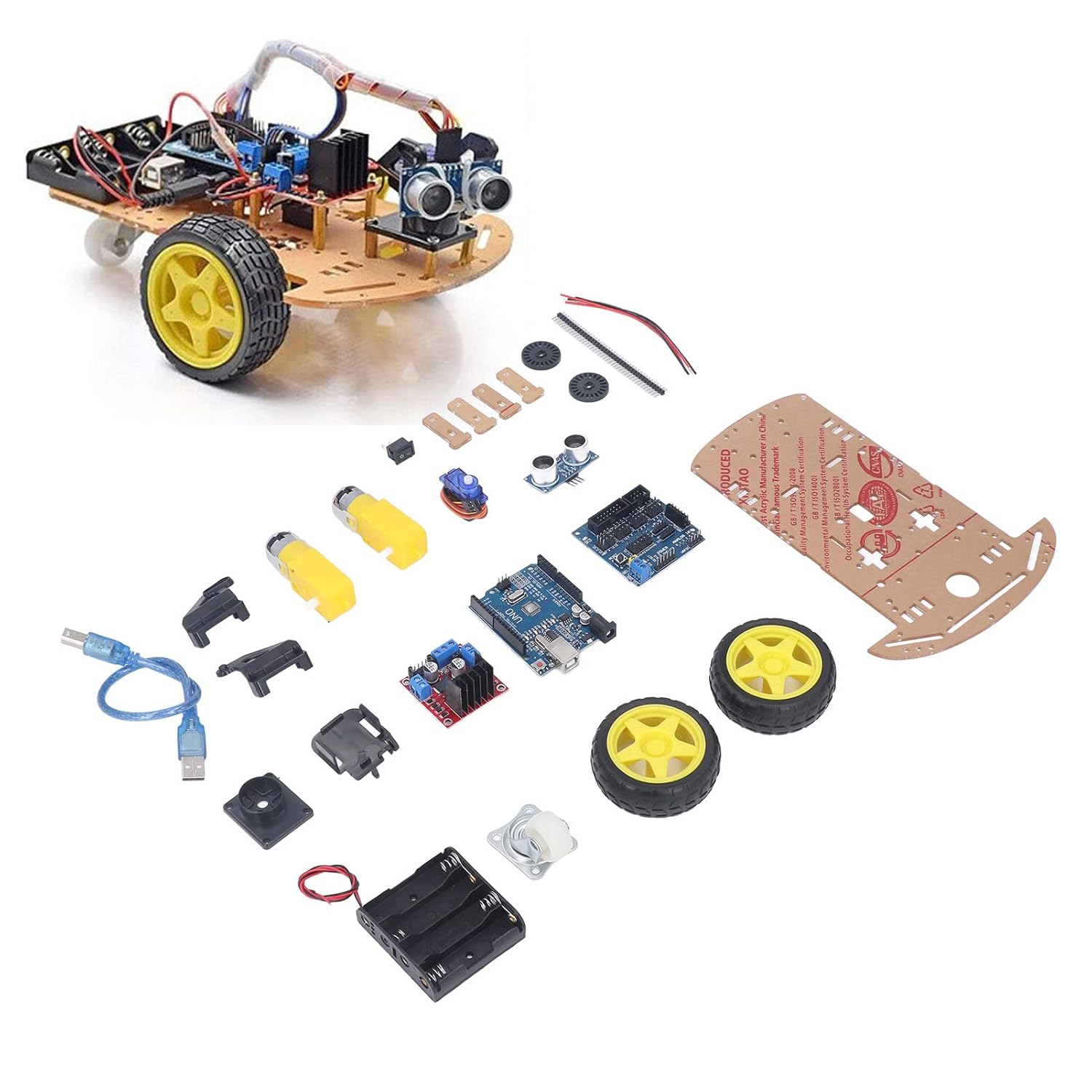 Smart Robot Car Chassis Kit, Smart Robot Car 2WD Chasis Kit con Módulo ...