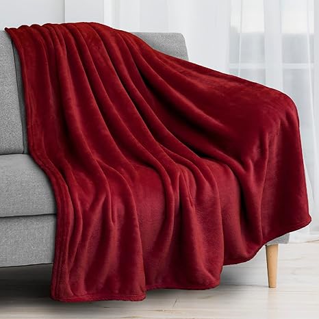 Amazon.com: PAVILIA Wine Red Fleece Throw Blanket for Couch, Maroon ...
