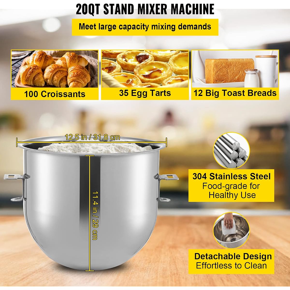 $29/mo - Finance VEVOR Commercial Stand Mixer, 20Qt Stainless Steel ...