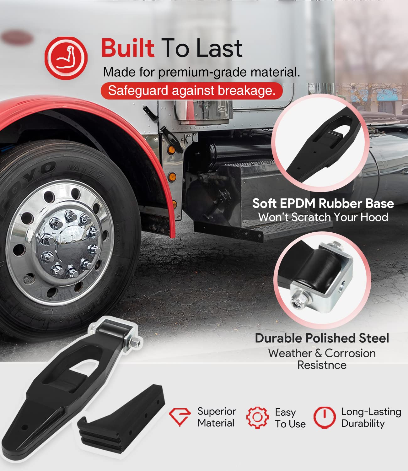 Snapklik.com : 2 Pack For Peterbilt Kenworth Hood Latch Base For ...