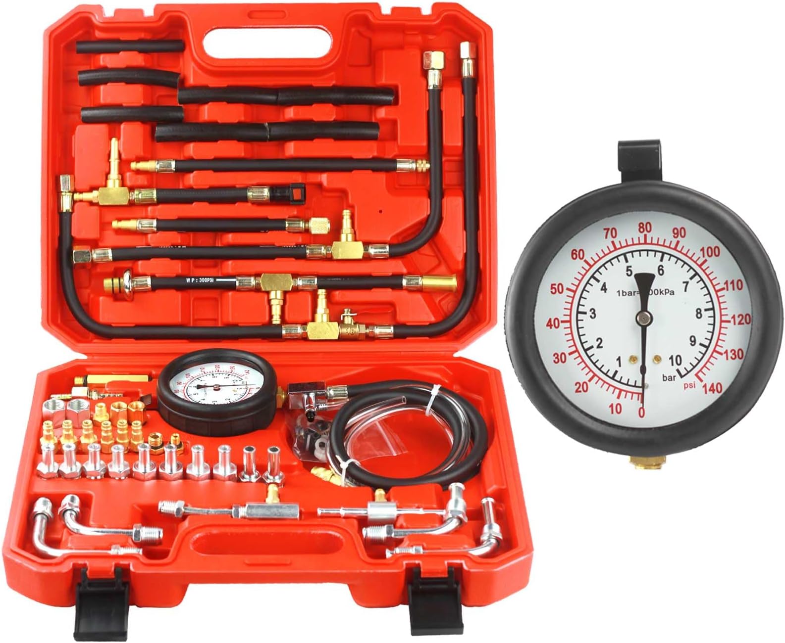 Amazon.com: MANUTEX Fuel Pressure Test Kit Fuel Pressure Gauge Complete ...