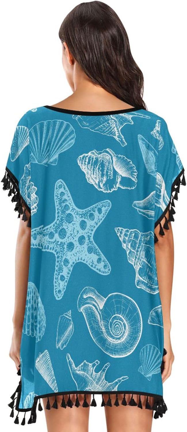 Starfish Blue Sea Bathing Suit Summer Dress Cover Up Swimsuit Coverup ...
