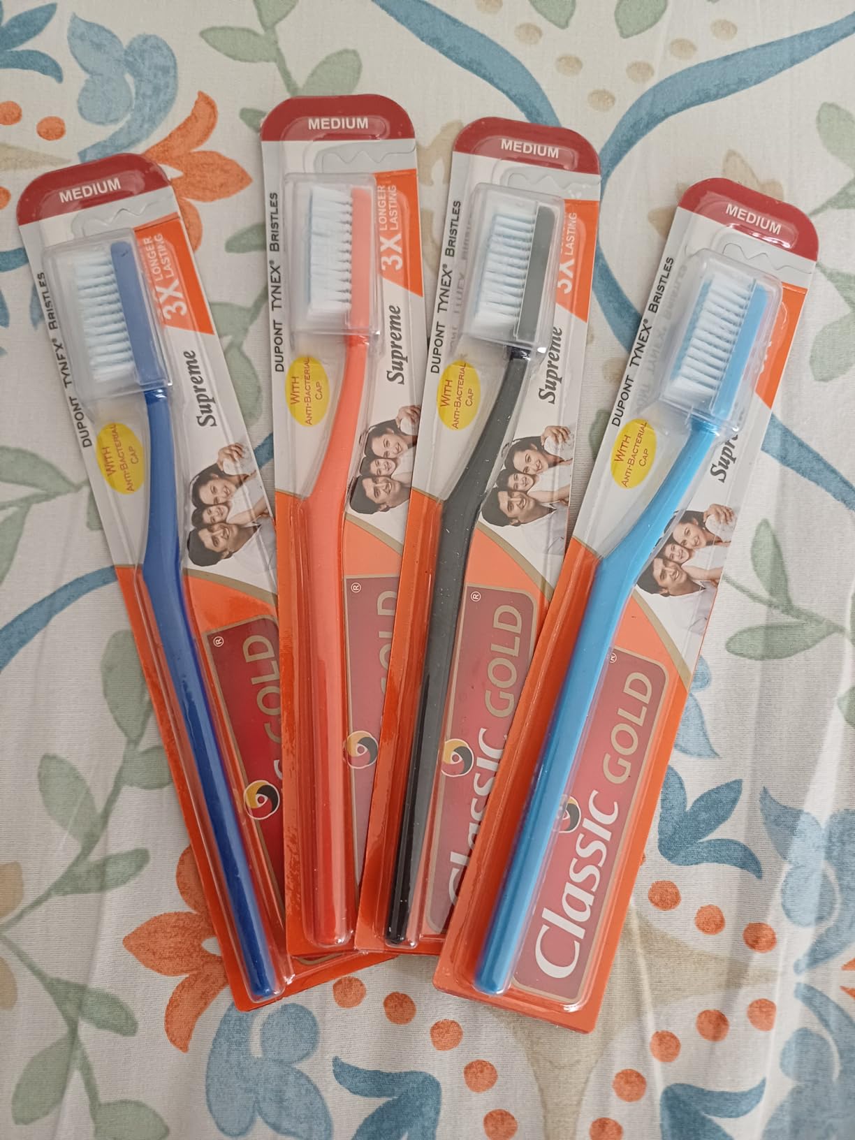 Buy Classic Gold Supreme Medium Manual Toothbrush For Adults Pack Of 12 ...