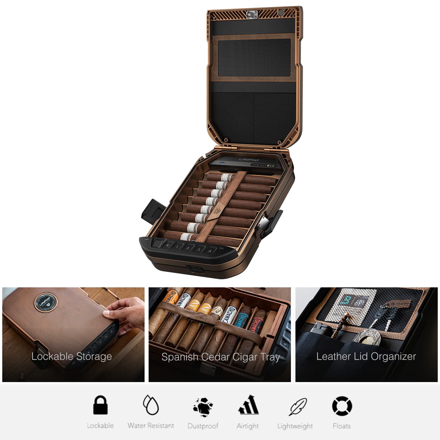 Snapklik.com : VAULTEK LifePod Humidor Cigar Lock Box Waterproof Travel ...