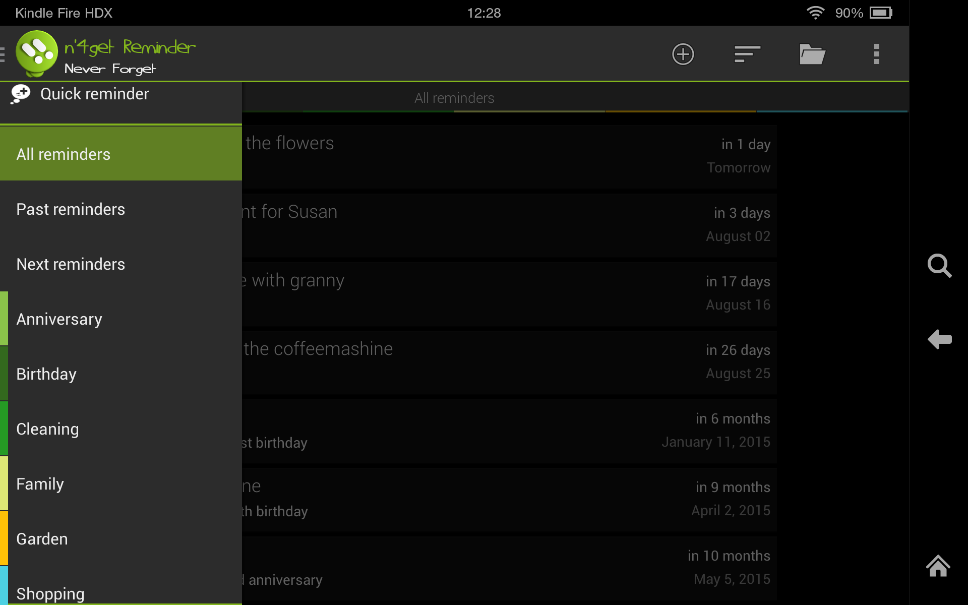 n'4get Reminder Pro - App on Amazon Appstore