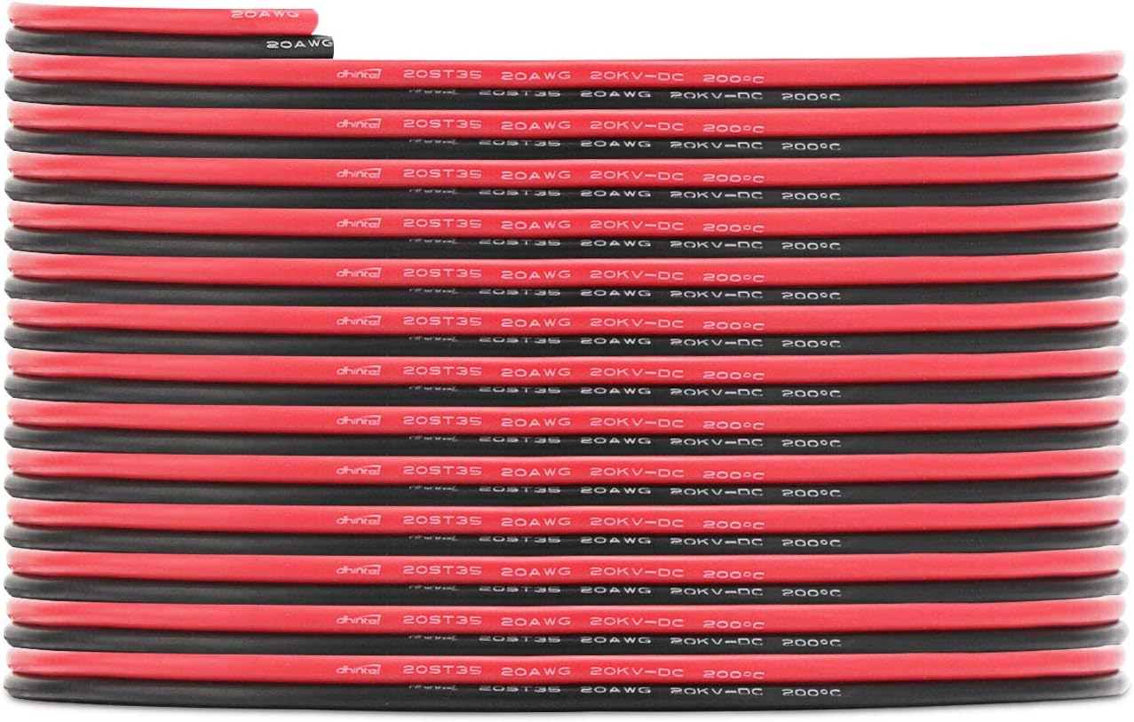 Amazon.com: Electric Wire 20 AWG, DROK Flexible Silicone Wire 2 sets 30 ...