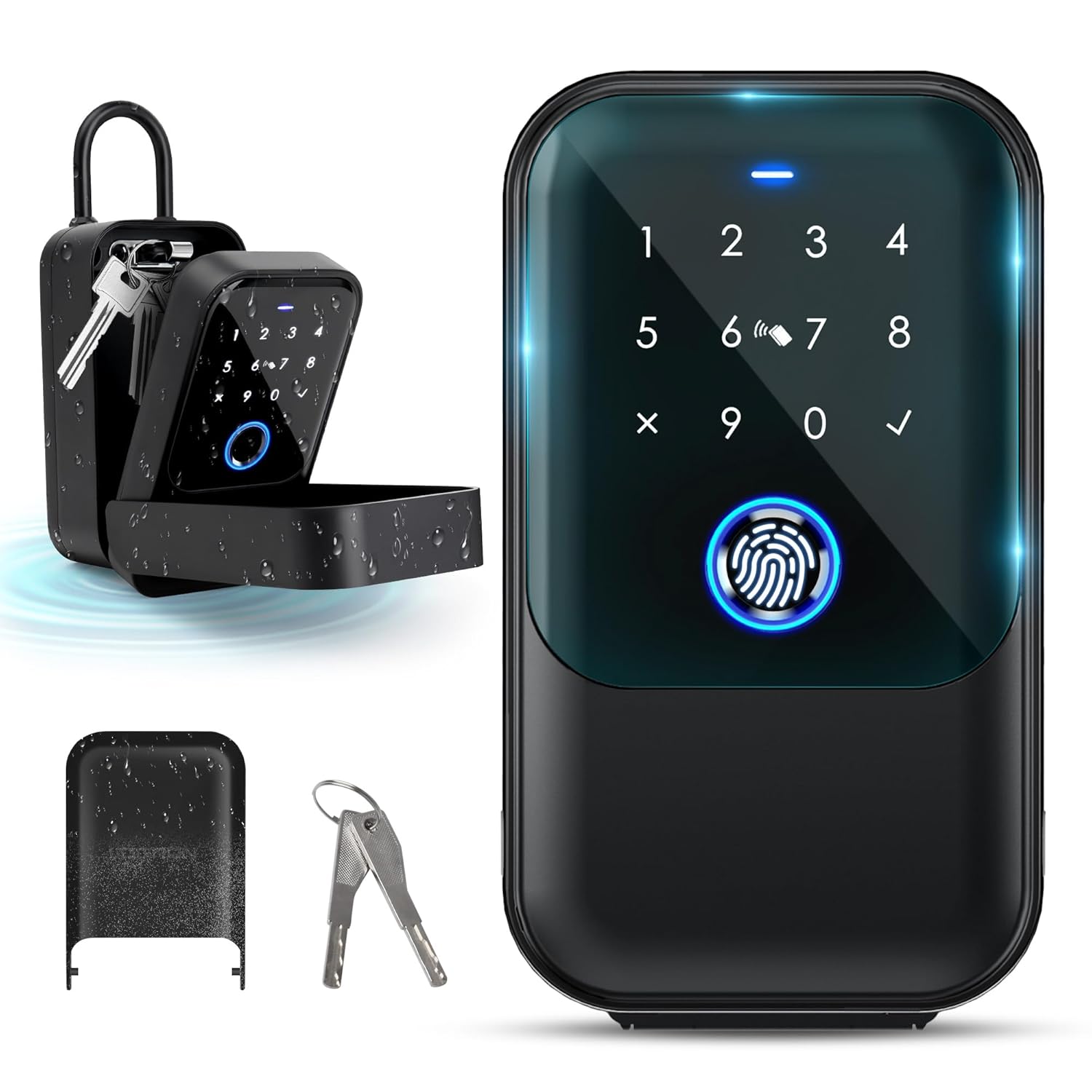LOQRON Smart Key Lock Box, Bluetooth Fingerprint Lock Box with Tuya APP ...