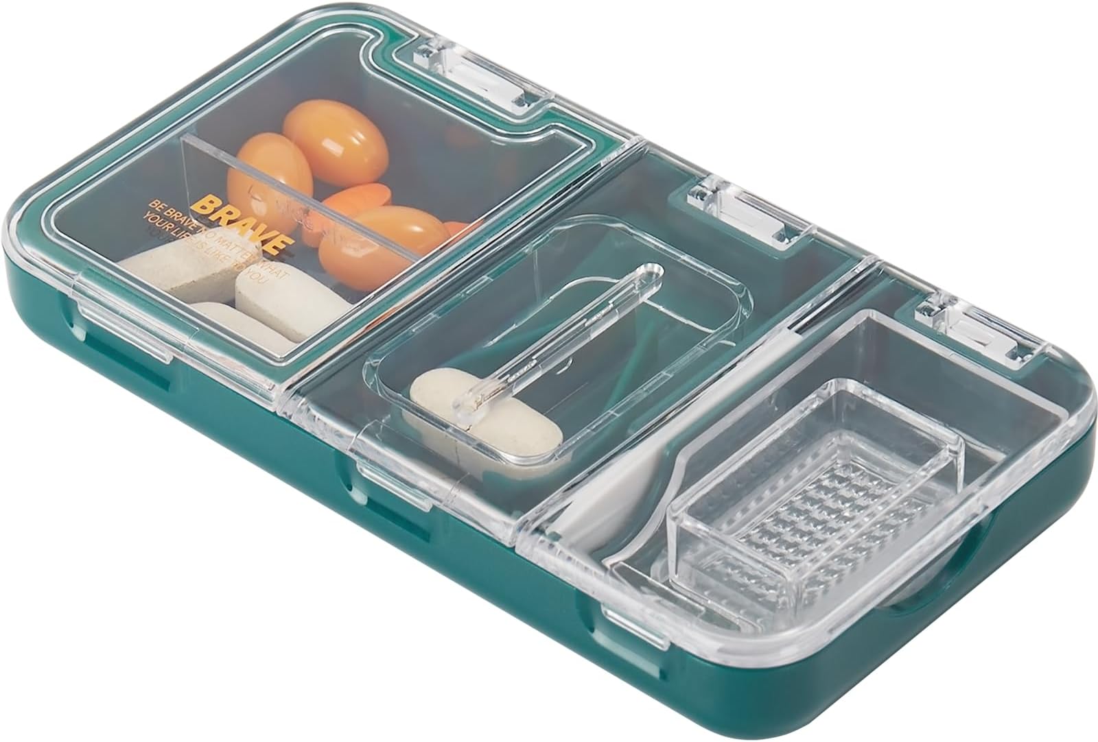 Amazon.com: Glosen Small Pill Box with Cutter, Portable Pretty Pill ...