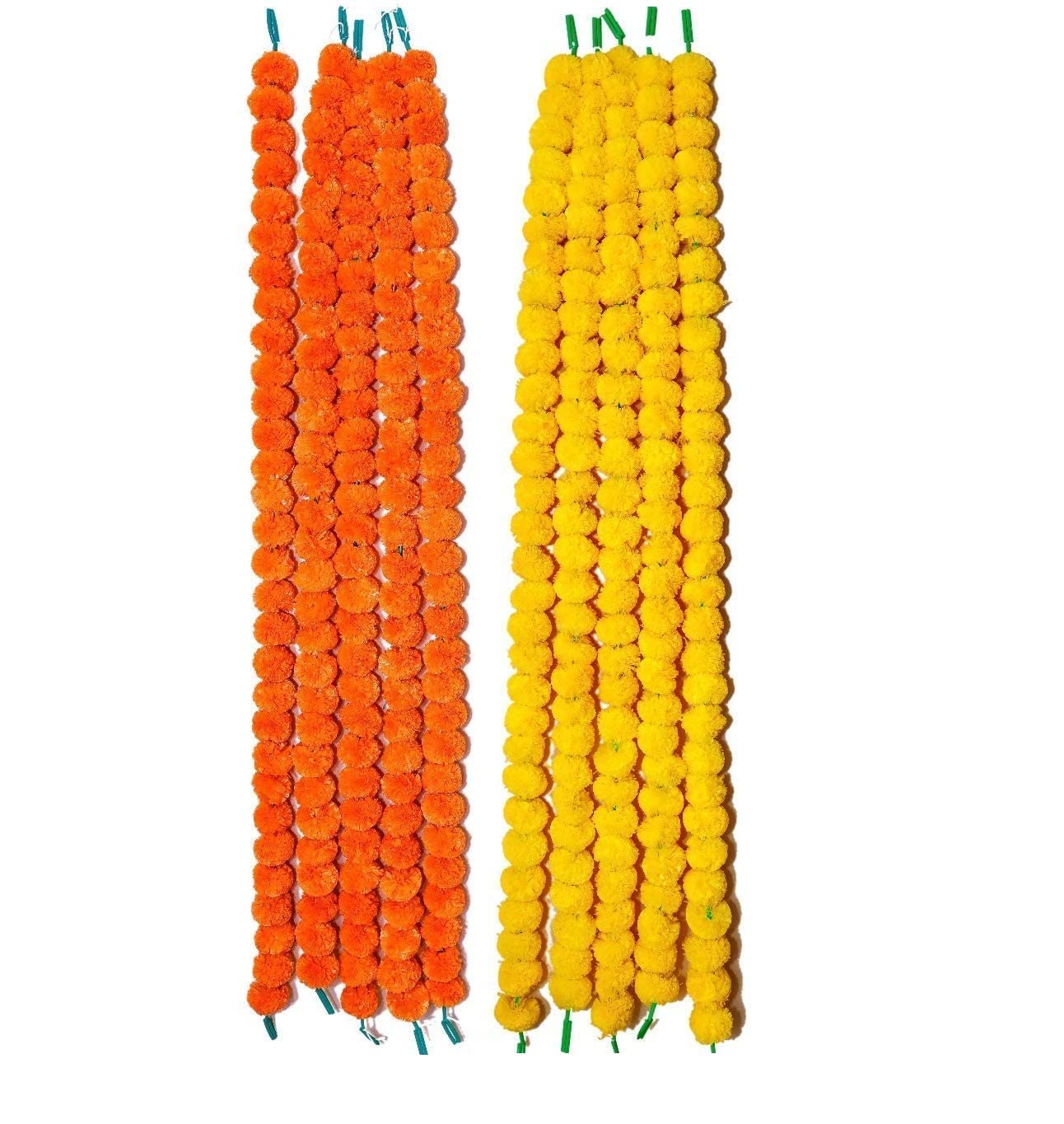 Buy Genda Phool Artificial Marigold Fluffy Flower Mala/Genda Phool ...