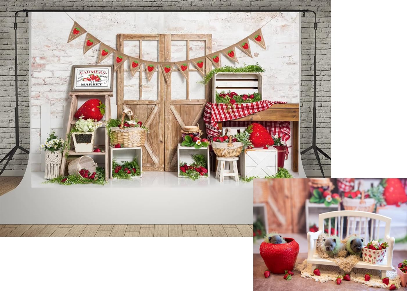 Amazon.com: Kate 7x5ft Spring Farmer's Market Strawberry Shop ...