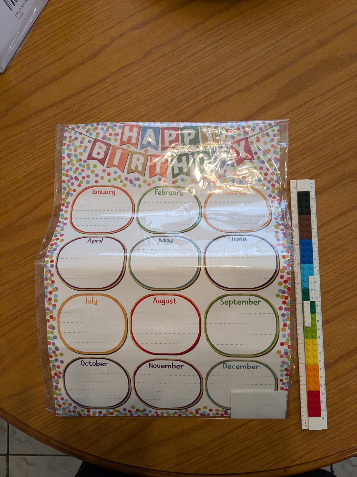 Amazon.com: Fsaoor Confetti Happy Birthday Chart Poster for Classroom ...