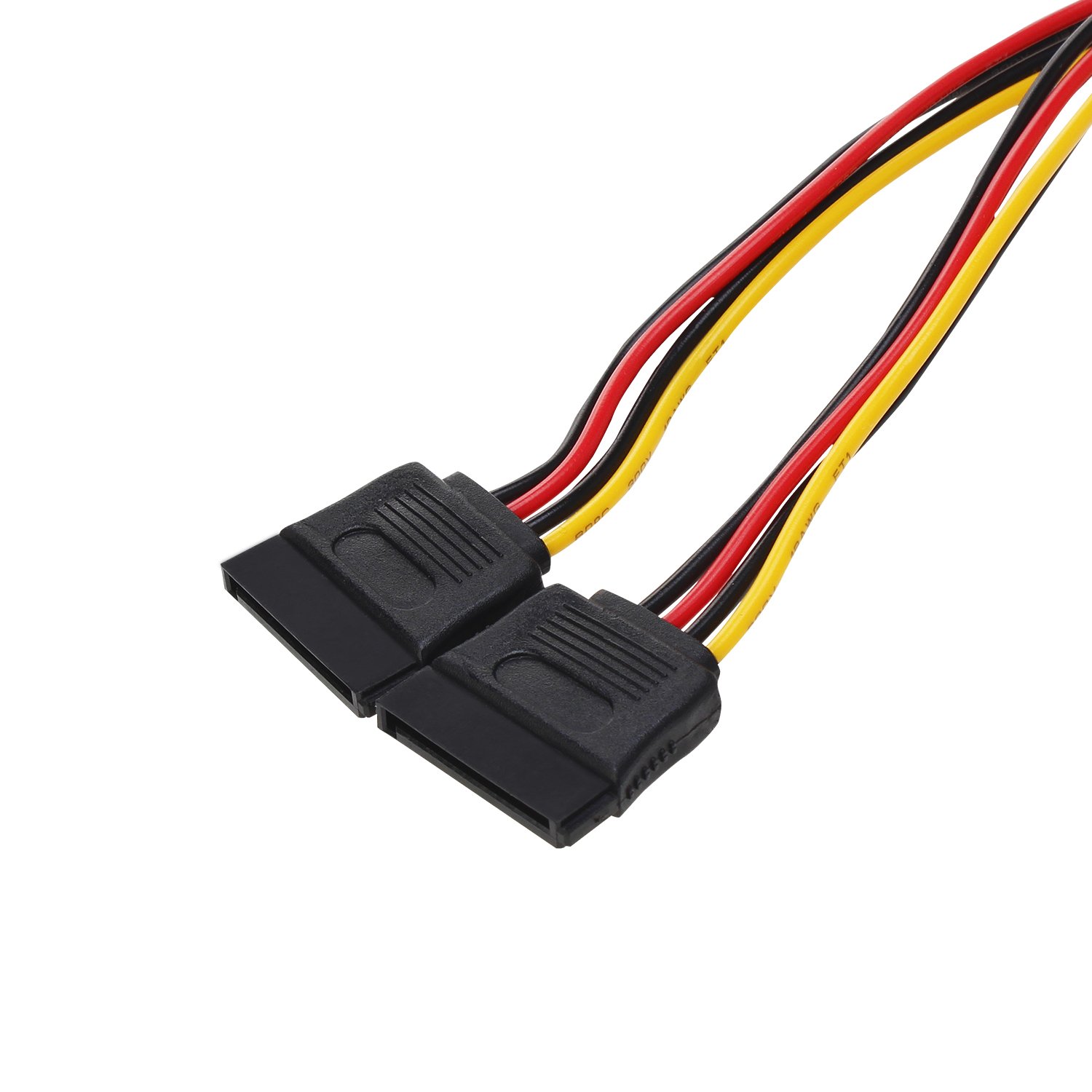 Snapklik.com : 2 Pack Power Y Splitter Cable, 15 Pin SATA Male To Dual ...