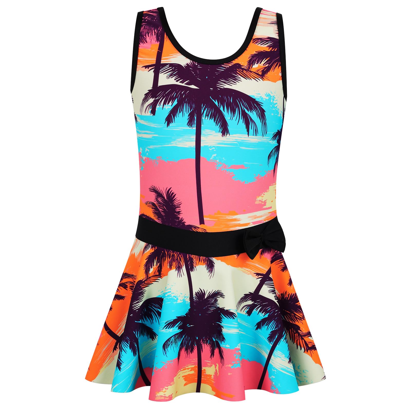 Snapklik.com : Girls Swimsuit One Piece UPF 50+ Floral Skirted Bathing ...
