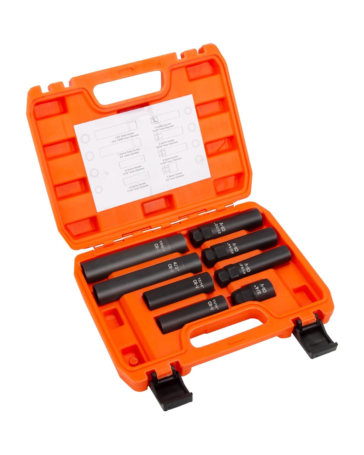 Spline Socket Set, 8Pc Spline Lug Nuts Key Kit for 5, 6, 7, 12 10 ...