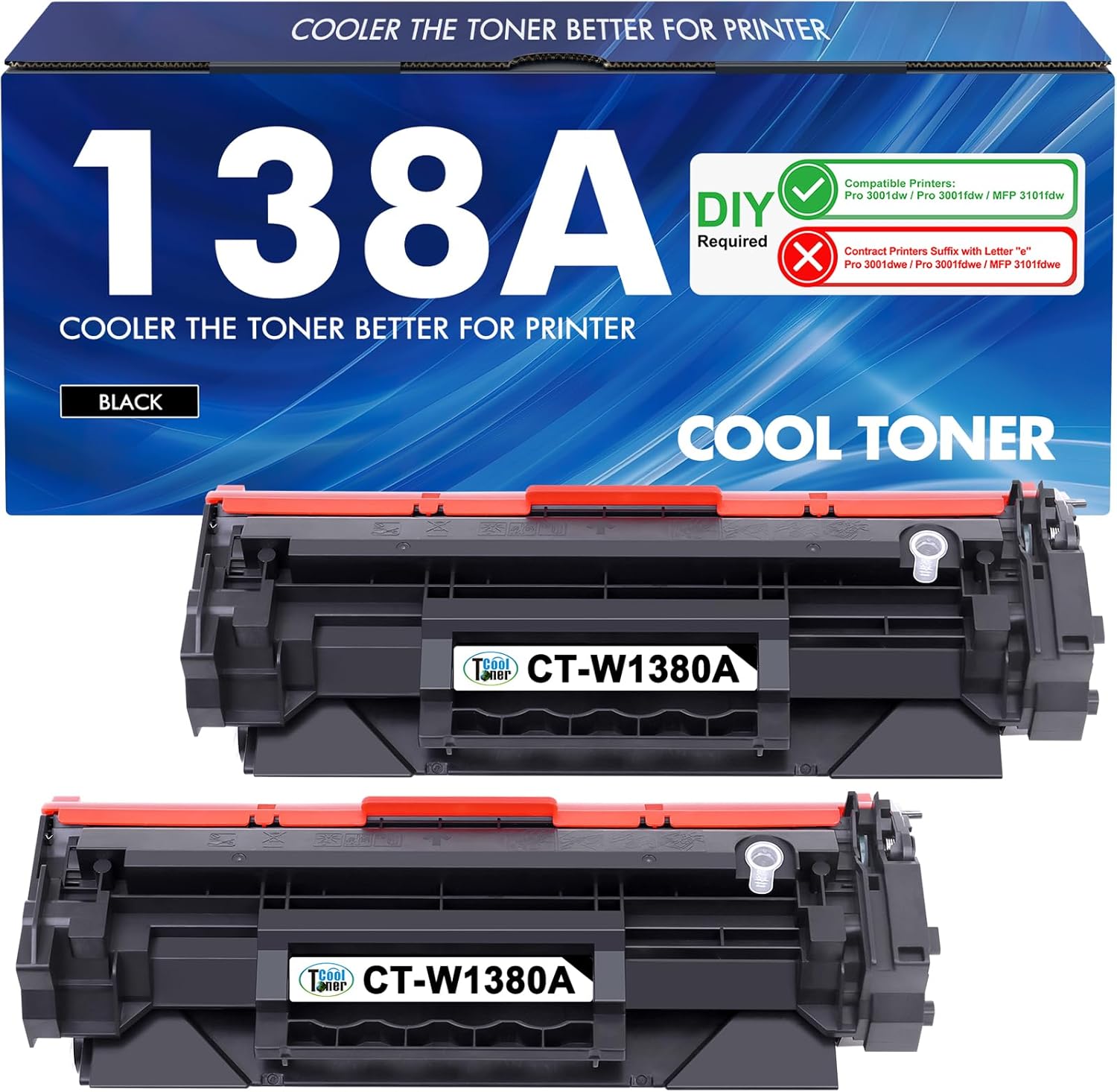 Amazon.com: 138A Black Laserjet Toner Cartridge 2-Pack Compatible ...