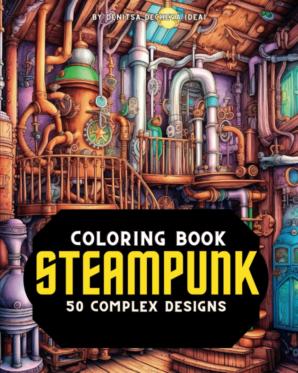MEGA COMPLEX STEAMPUNK STRUCTURES FOR ADULTS, COLORING BOOK: 50 ...