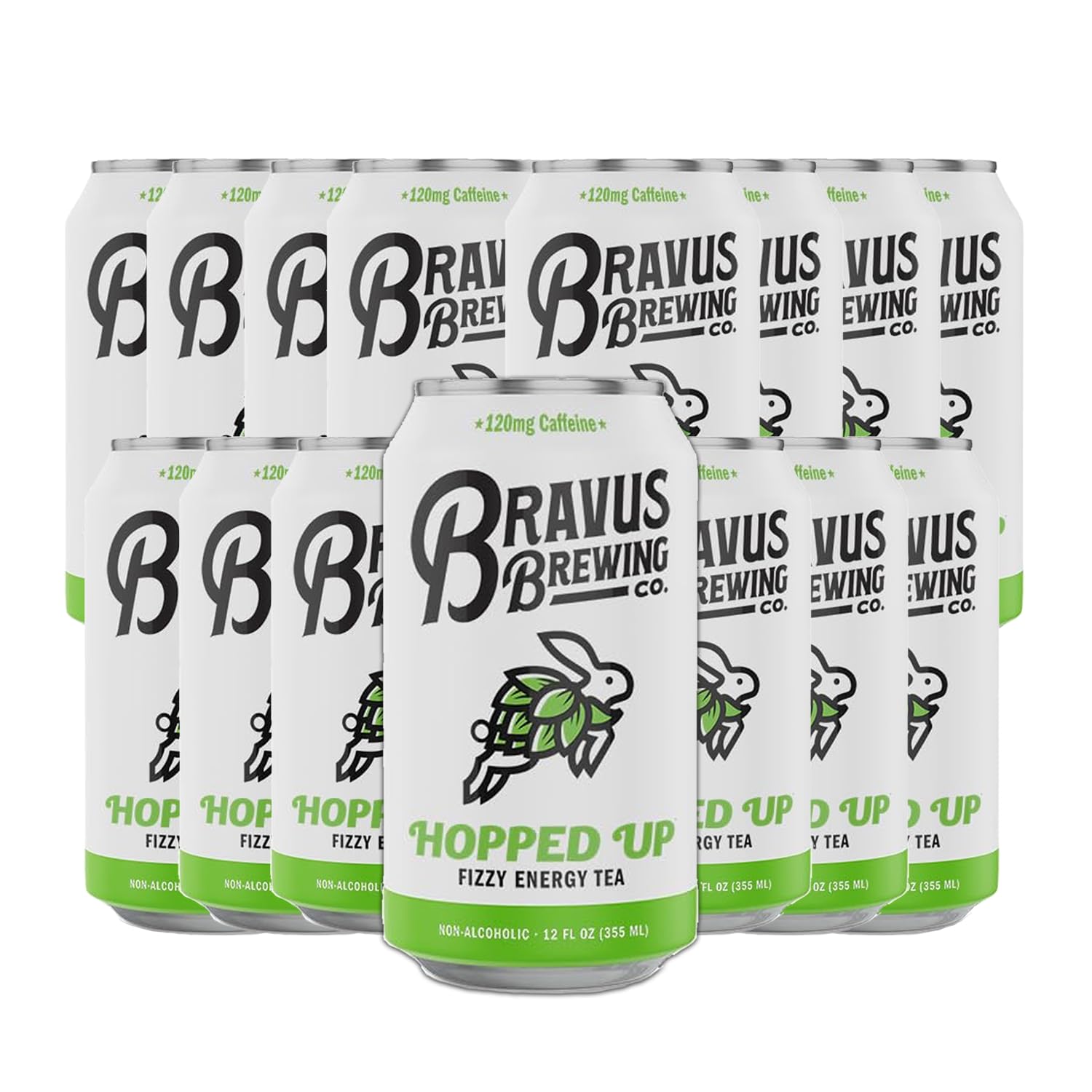 Amazon.com : Bravus Hopped Up Sparkling Energy Tea 15 Pack - 12 fl oz ...