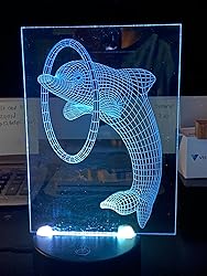 2 Pack 3D Led Night Light Lamp Base, Includes Remote Control, Blank ...