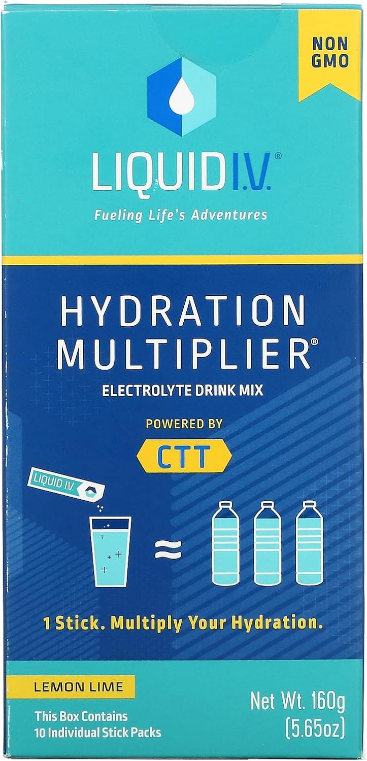 Amazon.com: Liquid IV Lemon Lime Hydration Multiplier 10 Count, 0.56 OZ ...