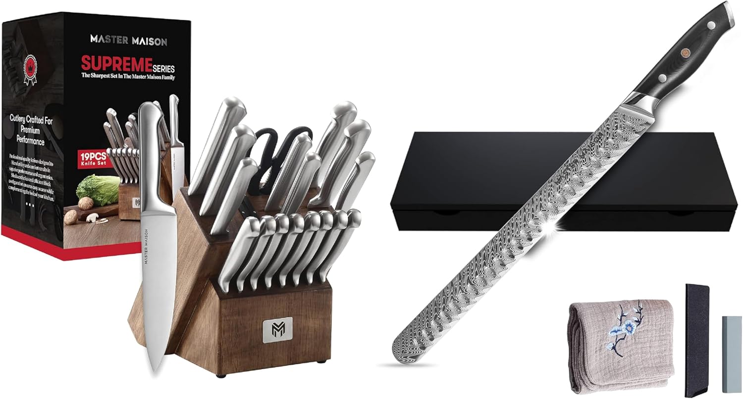 Amazon.com: Master Maison 19-Piece Premium Kitchen Knife Set with ...