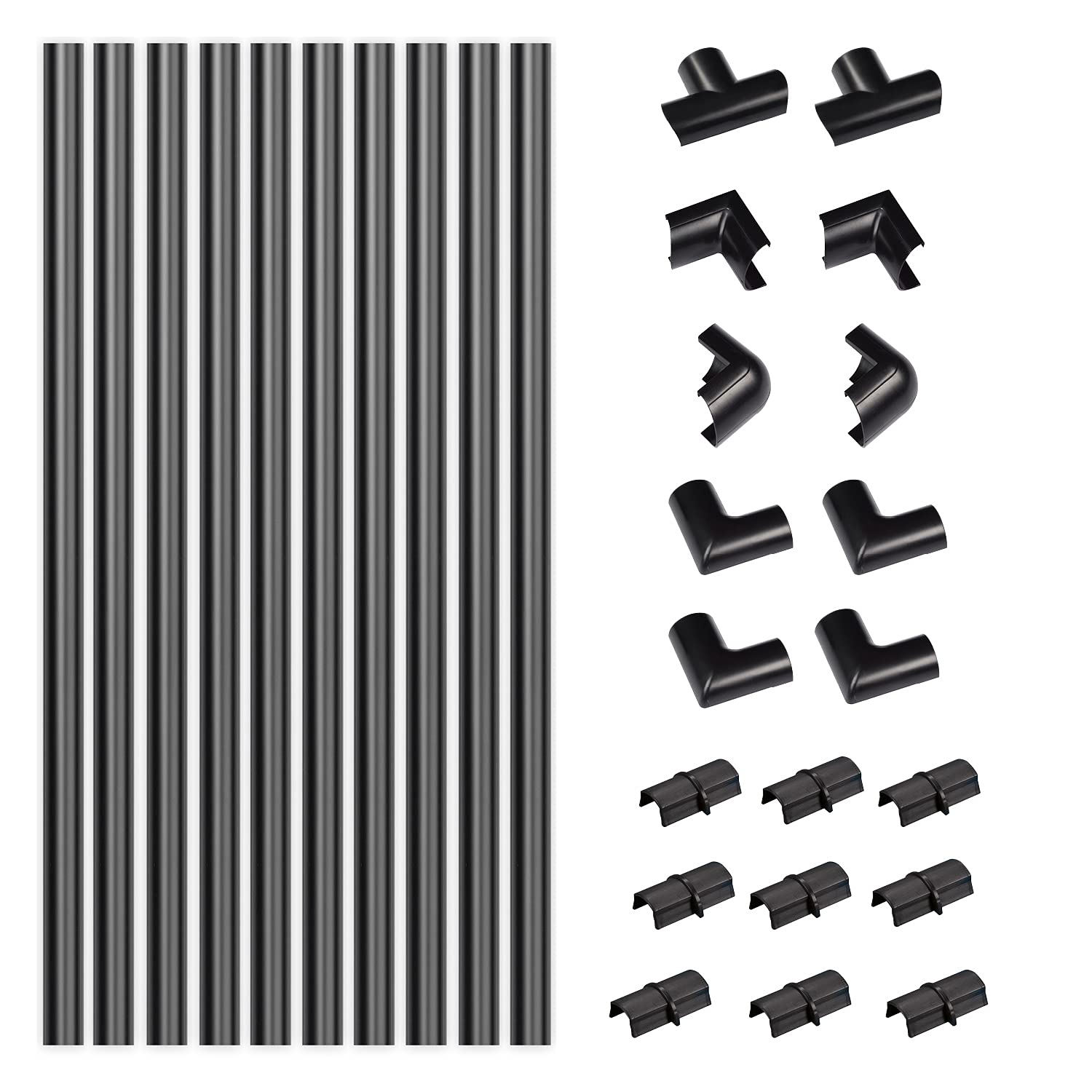 Buy D-Line Black Mini Trunking Kit, 4-Meter Self-Adhesive Wire Hider ...