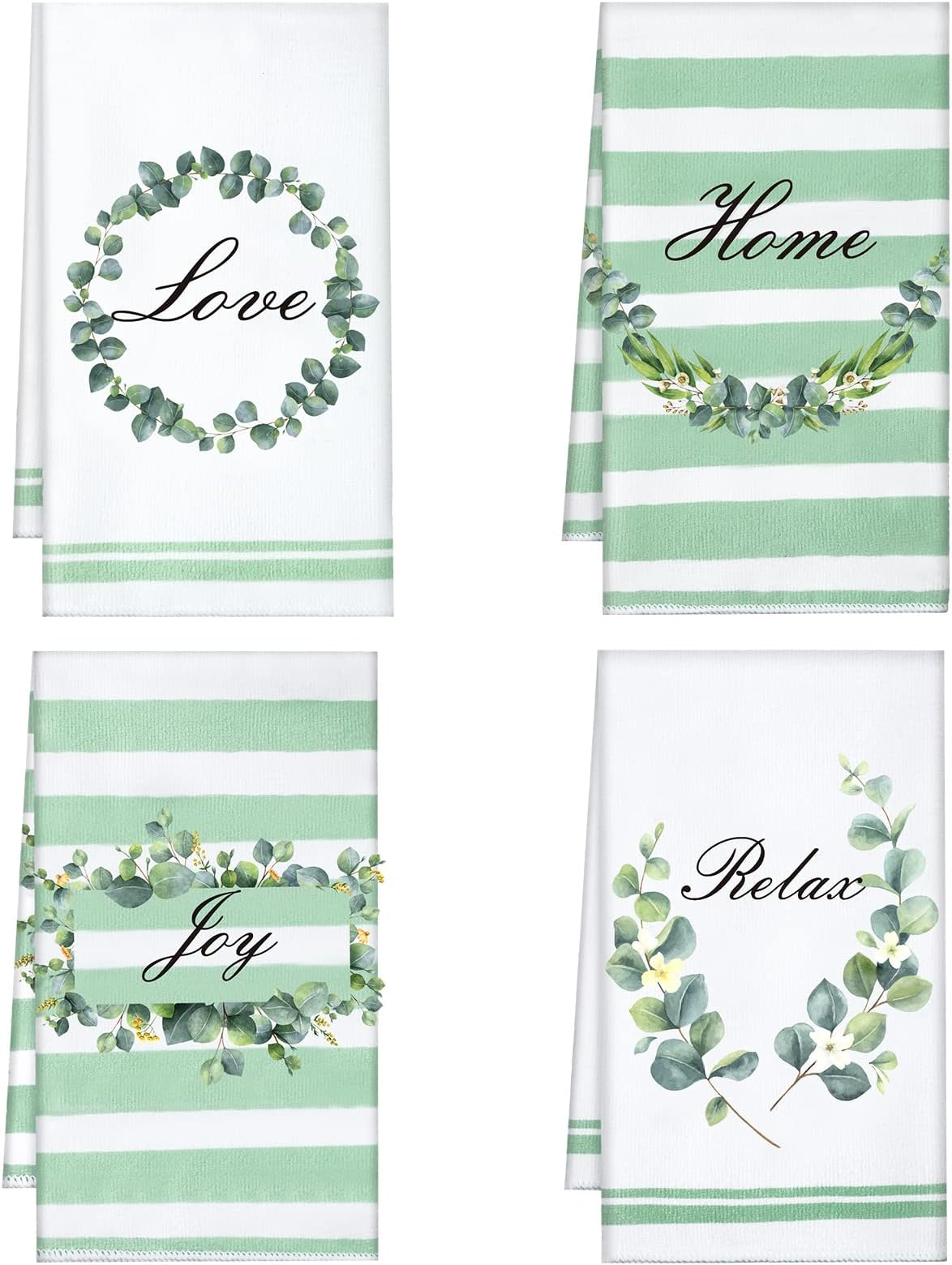 Amazon.com: 4 Pieces Leaves Kitchen Towels 16 x 24 Inch Dish Towels ...