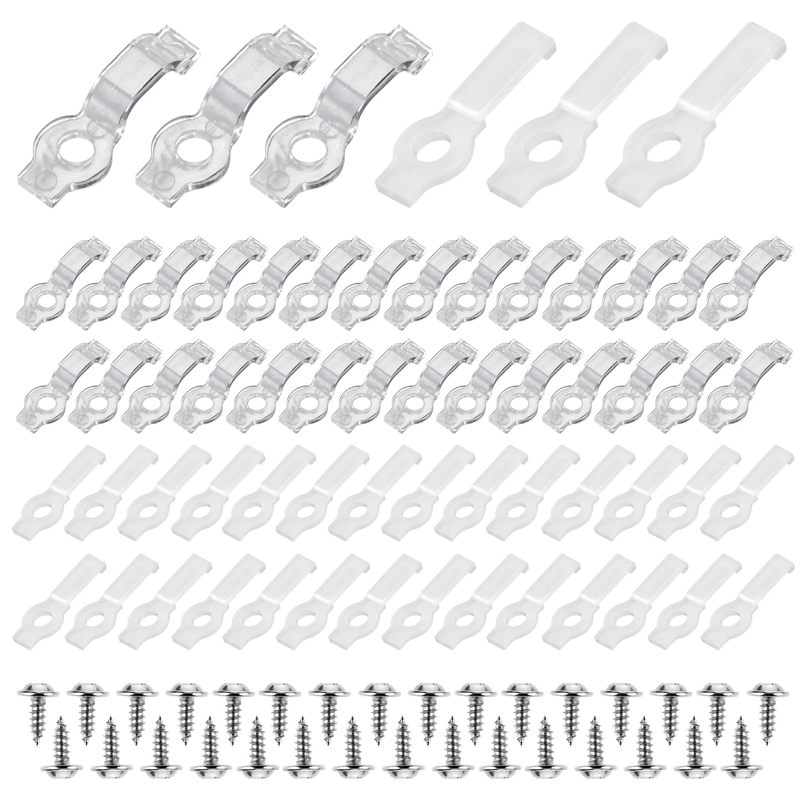 200 Pcs Led Strip Light Clips with 200 Pcs Screws Led Light Strip Clips ...