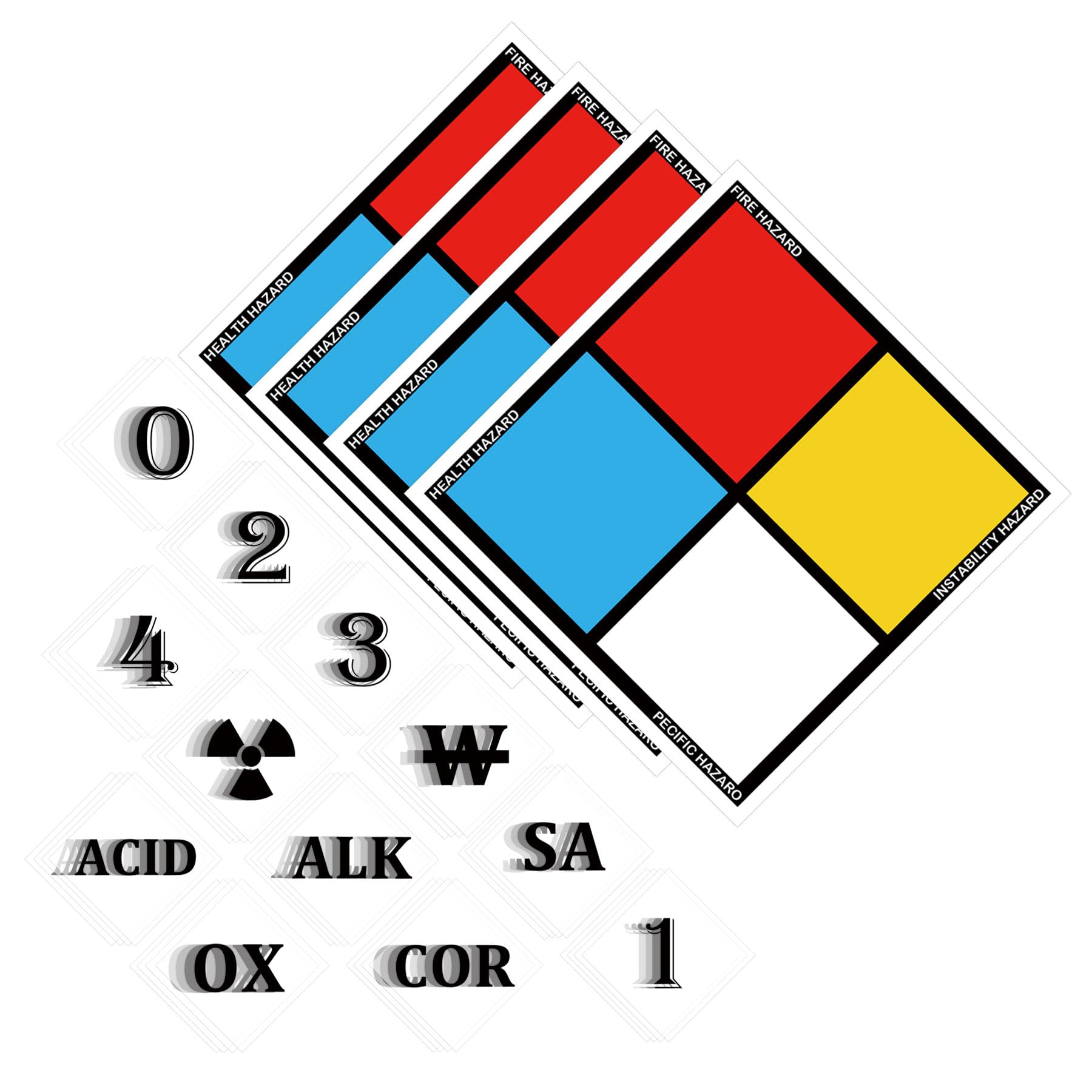Snapklik.com : NFPA Adhesive Label Kit 6 Inch Hazardous Diamond Label ...