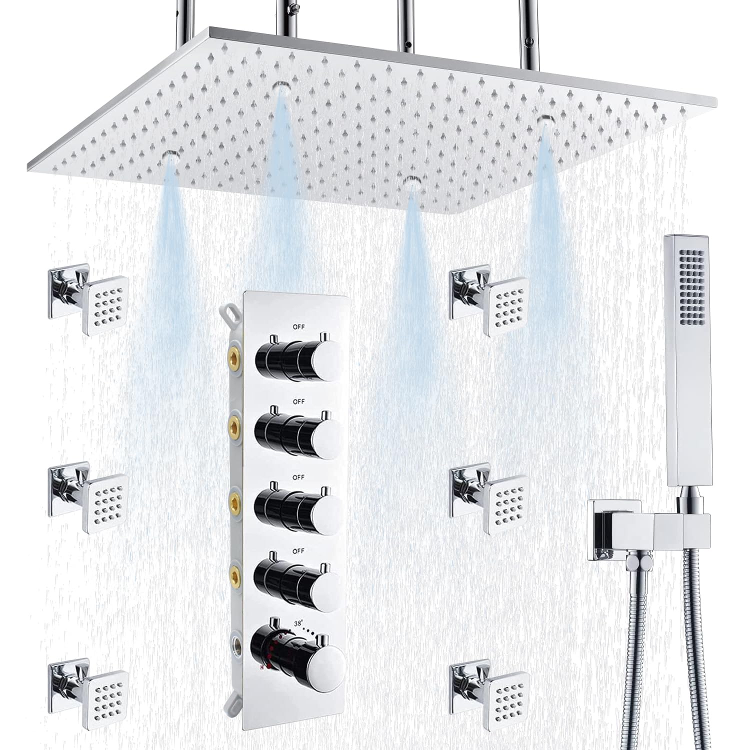 Luxury Ceiling Rain Shower System That Runs All Functions At Once, 16 ...