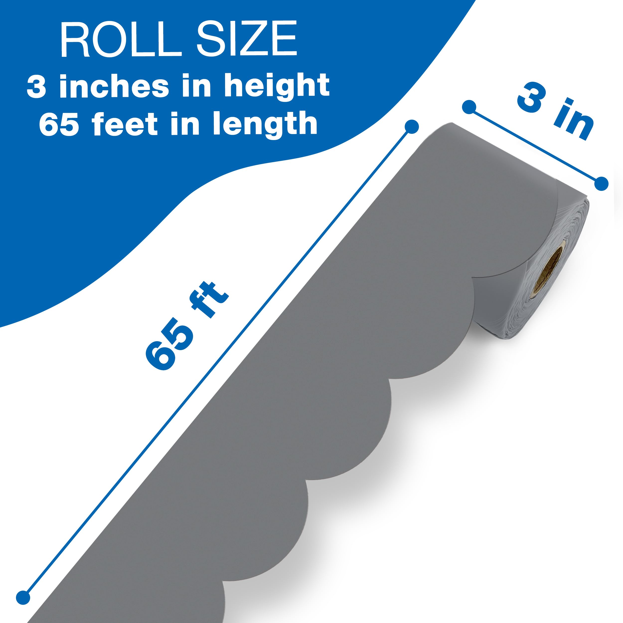 Snapklik.com : 65Ft Of Gray Bulletin Board Borders, 1 Roll Of Grey ...