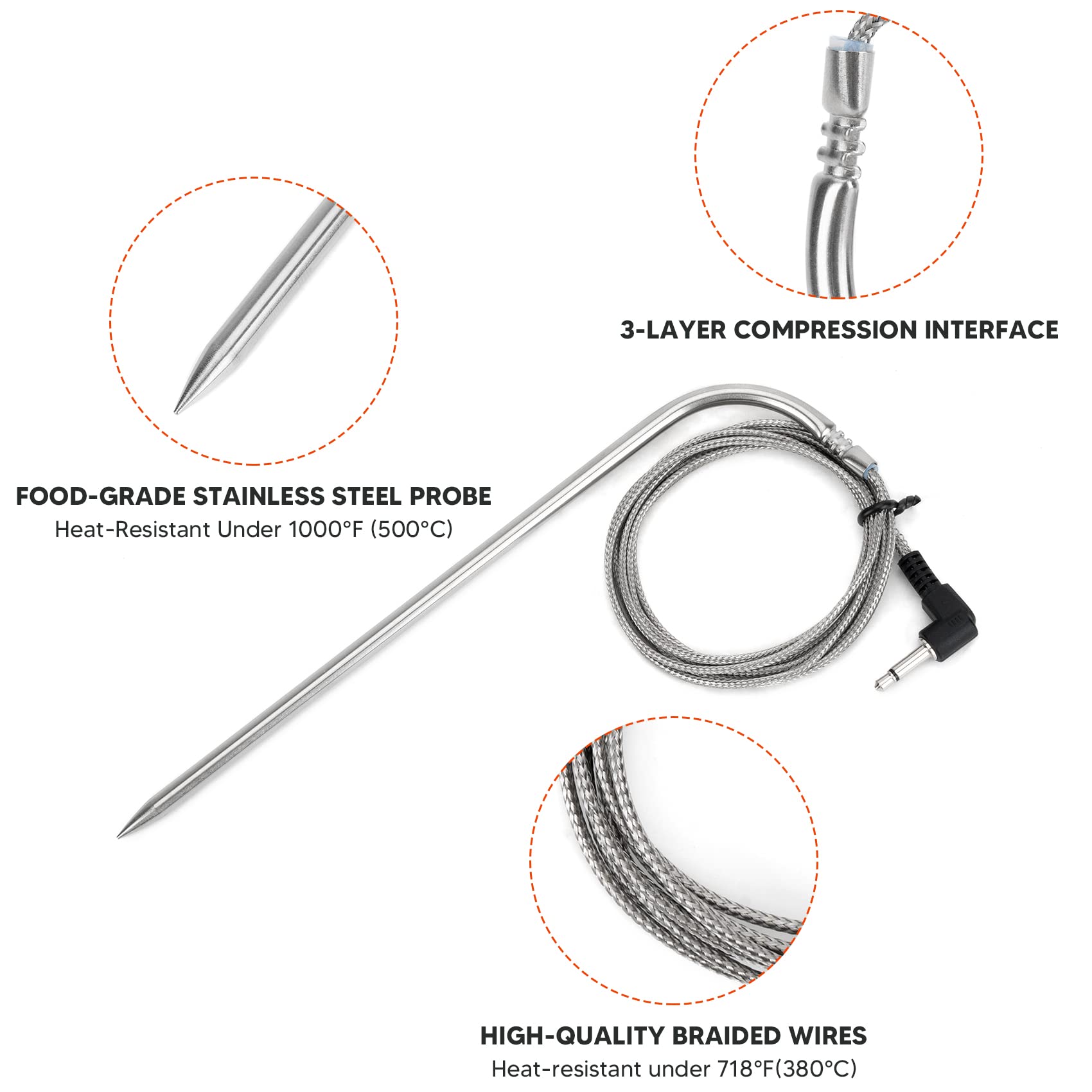 Snapklik.com : Stanbroil Replacement Meat Probes For Pit Boss Pellet ...