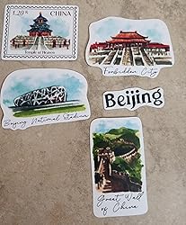 Amazon.com: Navy Peony Ancient China Travel Stickers (28pcs ...