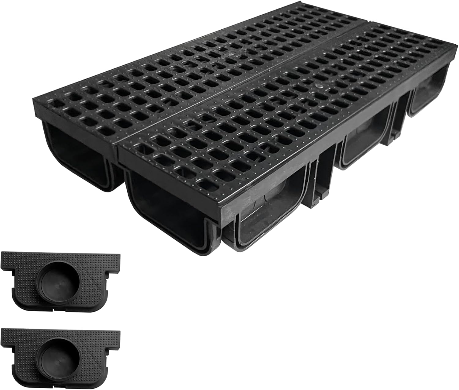 Natotela HDPE Trench Drain System-19.7Lx5.5Wx3.7H in. Channel Drain ...