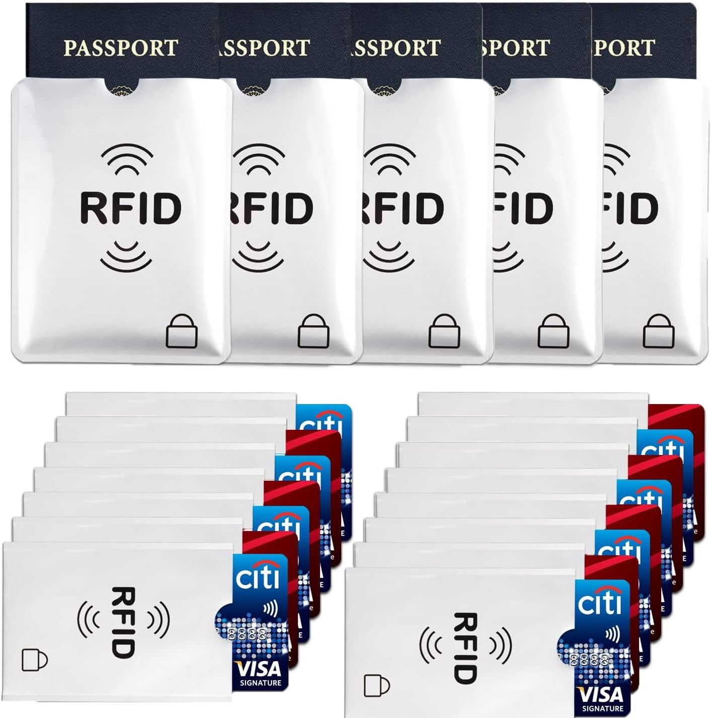 EMI RFID Blocking Sleeves, 12 RFID Blocking Credit Card Sleeves & 3 ...