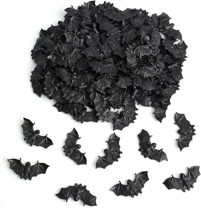 OOTSR 100Pcs Halloween Mini Bat Figures, Halloween Realistic Plastic ...