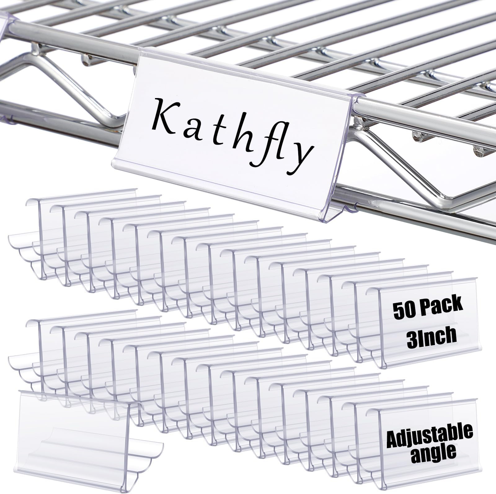 Amazon.com : LOPYXBR 200 PCS Wire Shelf Label Holder with Label Paper ...