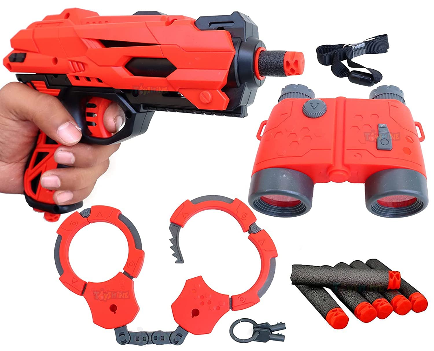 Toyshine Ranger Foam Blaster Police Role Play Toy, High Speed Manual ...