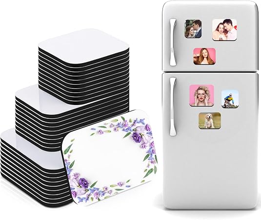 Amazon.com: Xuhal 30 Pcs 3 Sizes Sublimation Magnet Blanks Personalized ...