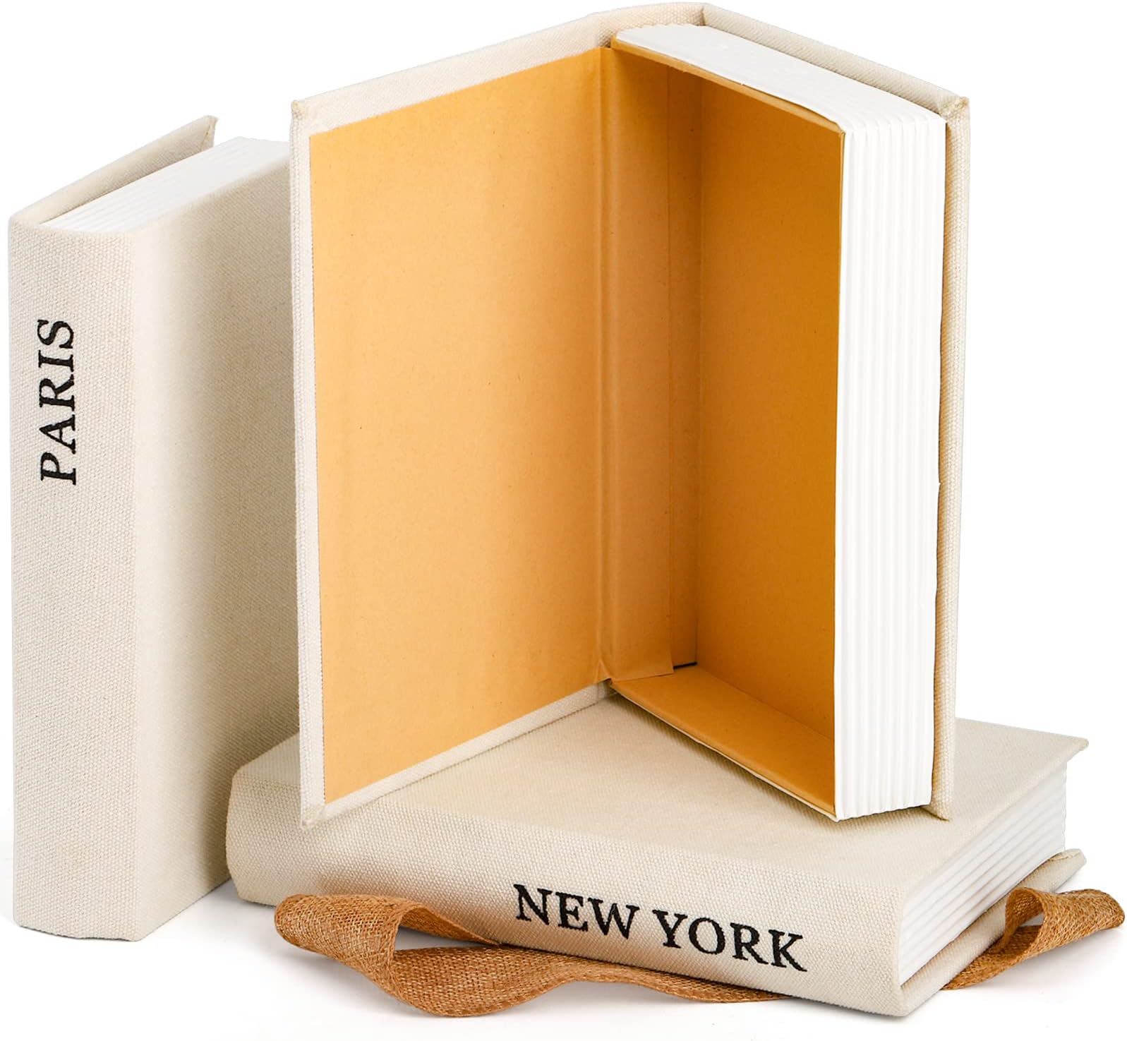 Amazon.com: Tosnail Set of 3 Decorative Book Boxes, Modern Design Book ...