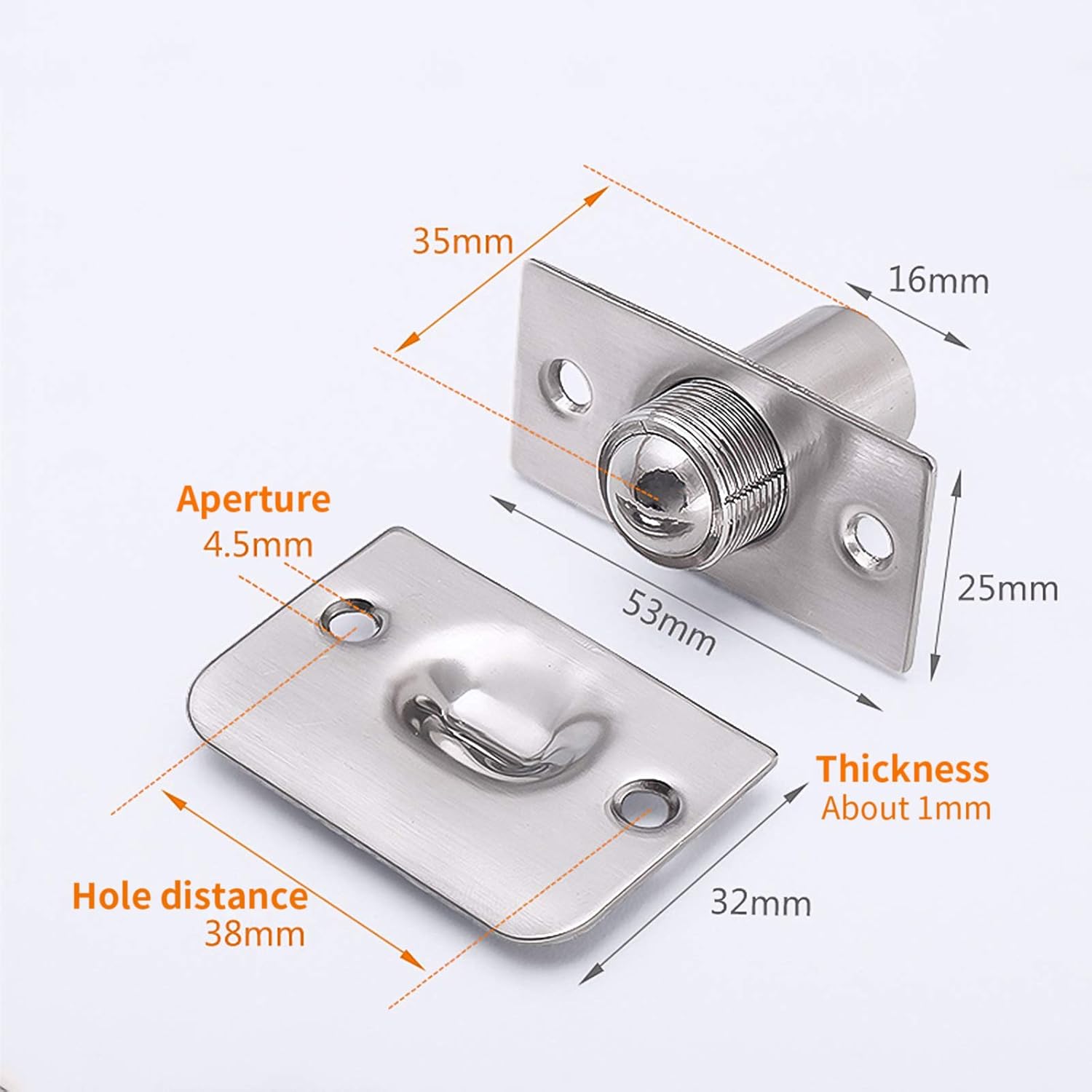 Closet Door Ball Catch Door Hardware – 2 Pack Adjustable Spring Ball ...