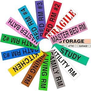 Tag-A-Room Moving Box Label Stickers Color Coded, 800 Count Moving ...