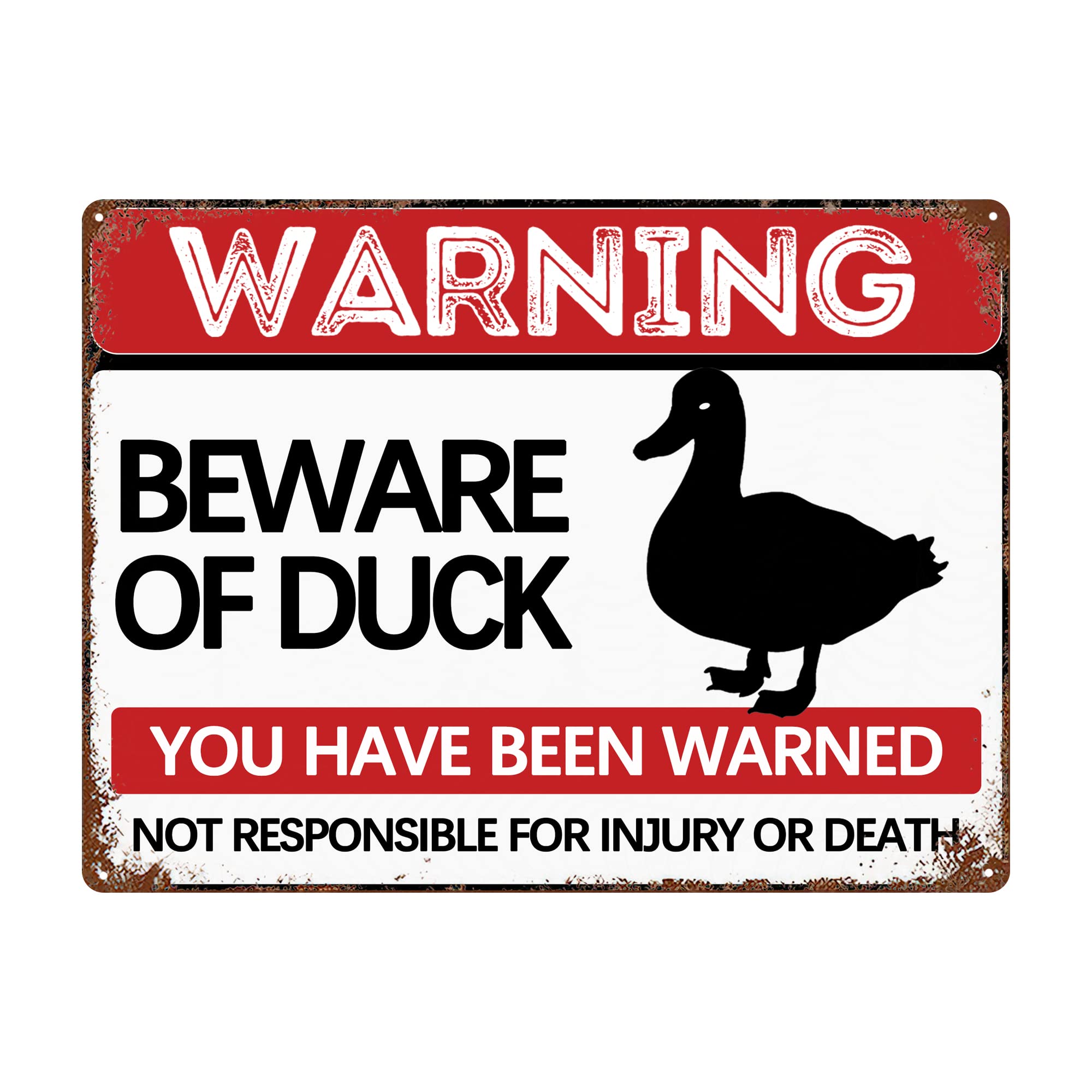 Amazon.com : BAIWIFE Duck Warning Sign - 8x12 Inch Vintage Rustic Metal ...