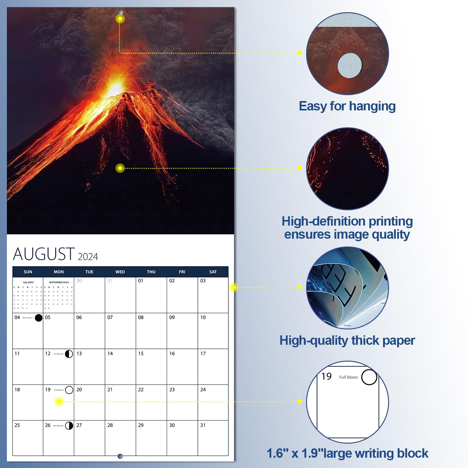 Snapklik.com : 18 Month Calendar July 2025, Volcano Wall Calendar July ...