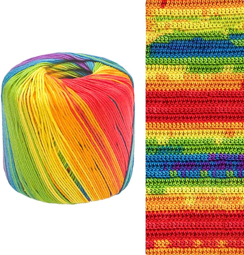 Amazon.com: Home Cotton Yarn, Crochet Yarn Multi Colored Knitting Yarn ...